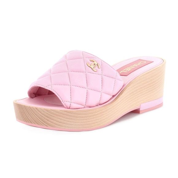 CHANEL | Shoes | Chanel Womens Open Toe Platform Sandals Quilted ...
